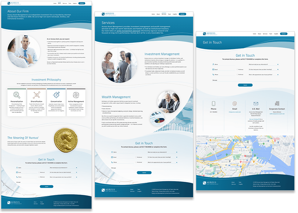 Website Design | Aureus Asset Management | Professional Services | Case ...